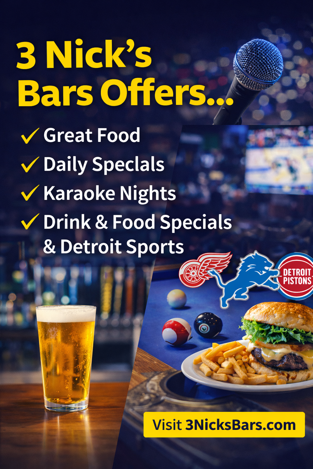 3 Nicks Sports Bars-Southgate-Allen Park-Dearborn